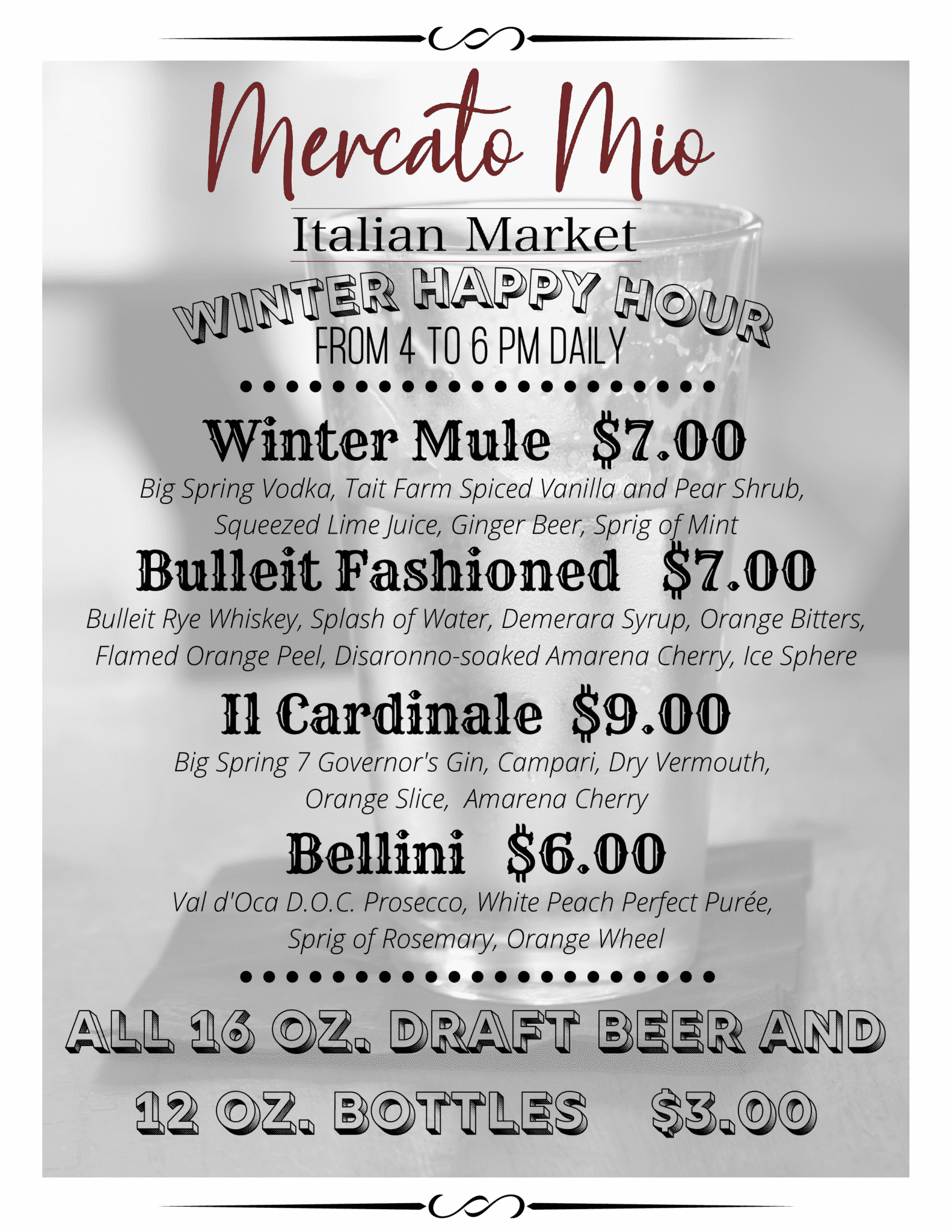 Menus - Mercato Mio Italian Market